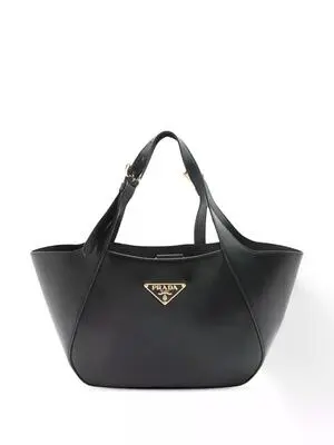 Prada 2013-2026 Medium Leather Tote Bag - Black