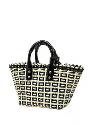 Balenciaga 2022 Faux Leather Bistro Basket Bag Xs Satchel - Yellow