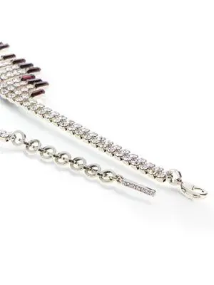 Alessandra Rich Crystal-embellished Fringed Necklace