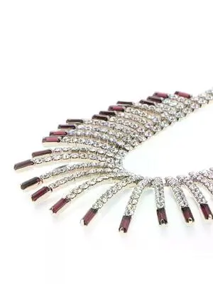 Alessandra Rich Crystal-embellished Fringed Necklace