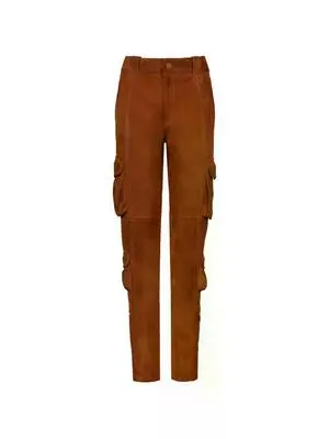 Johanna Ortiz Safari Cartography Suede Cargo Pants - Brown