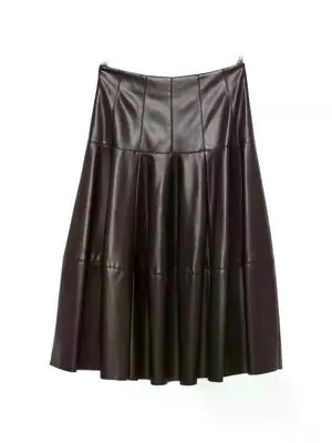 Liu Jo Panelled Pleated Midi Skirt - Brown
