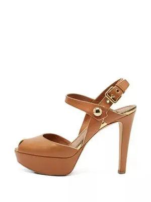 LOUIS VUITTON Platform Ankle-strap Sandals - Brown