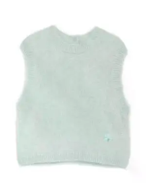 Cecilie Bahnsen Fuzzy-knit Sleeveless Top - Green