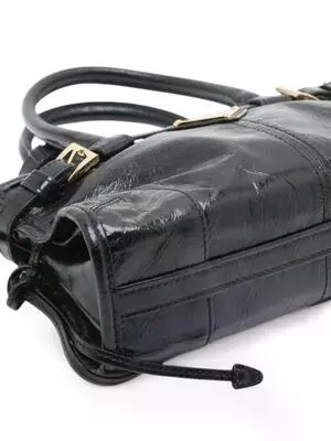 Prada 2013-2026 Mini Glossy Calfskin Bonnie Handbag Satchel - Black