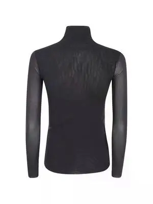 D.exterior Sheer High-neck Top