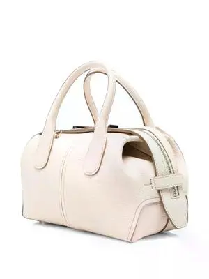 TOD'S Di Logo-embossed Leather Tote Bag - Neutrals