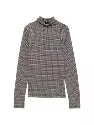 Rag & Bone Houndstooth-pattern Roll-neck Top - Neutrals