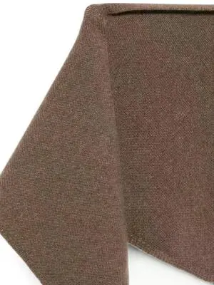 BEYOU Fine-knit Triangular Scarf - Brown