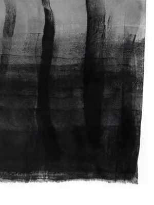 Avant Toi Abstract-print Frayed Scarf