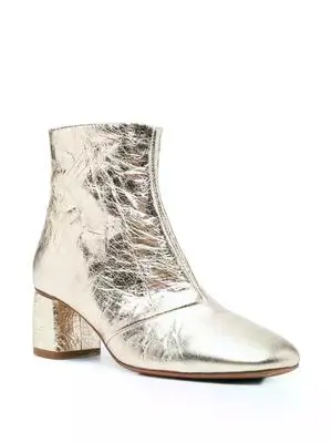 FORTE_FORTE Forte Forte Gold-Tone Crinkled Effect Ankle Boots