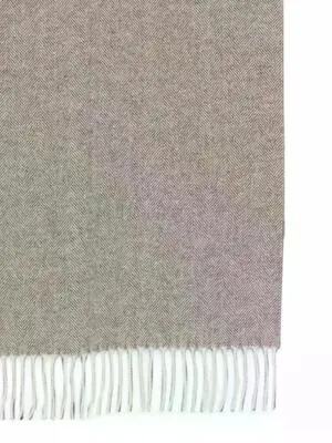 GRAN SASSO Herringbone-weave Fringed Scarf
