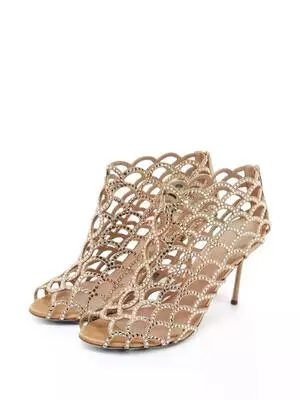 SERGIO ROSSI Cut-out Caged Ankle Boots