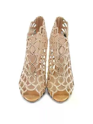 SERGIO ROSSI Cut-out Caged Ankle Boots