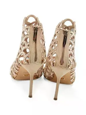 SERGIO ROSSI Cut-out Caged Ankle Boots