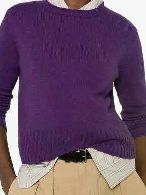BEYOU Ribbed Knit Crew Neck Sweater