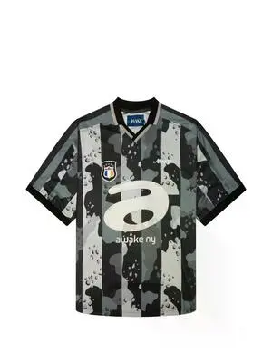 AWAKE NY Camo-print Striped T-shirt - Black