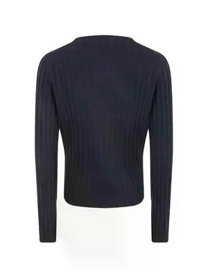 Liviana Conti Ribbed Knit Wrap Sweater - Black