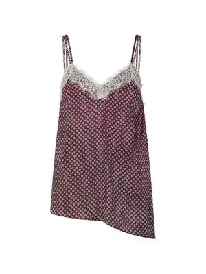 Liu Jo Lace-trim Asymmetric Top - Purple