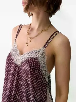 Liu Jo Lace-trim Asymmetric Top - Purple