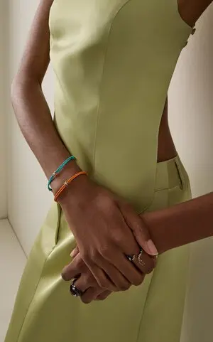 Bea Bongiasca Stellina 9k Gold Diamond Charm Bracelet - Orange
