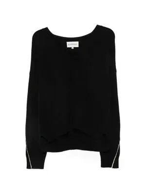 Eric Bompard V-neck Cashmere Sweater With Side Slits