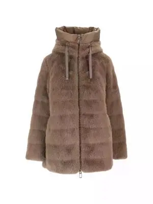 DUNO Faux-fur Hooded Coat - Brown