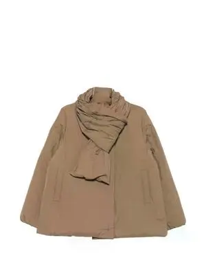 I BLUES Padded Scarf-detail Jacket - Neutrals