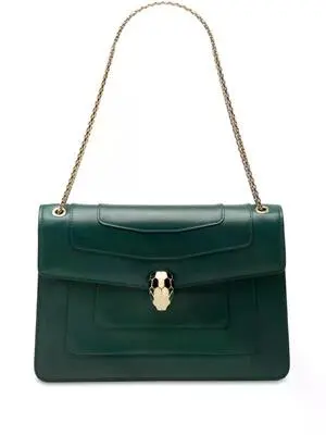 BVLGARI 2010-2026 Medium Calfskin Serpenti Forever Shoulder Bag - Green