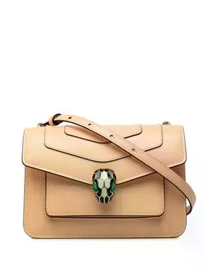 BVLGARI 2000-2026 Calfskin Serpenti Forever Crossbody Bag - Neutrals