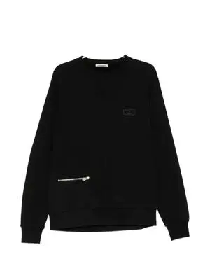 Undercover Zip-detail Embroidered Sweatshirt - Black