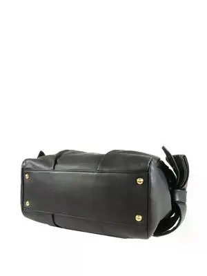 FERRAGAMO 2000-2010 Calfskin Vara Braided Handle Shoulder Bag