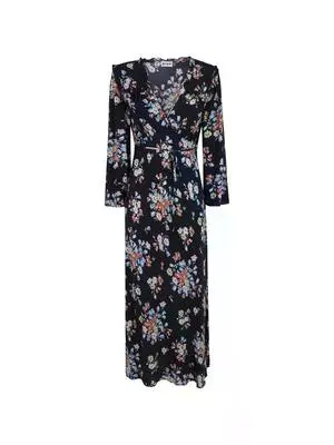 Rixo Amelia Floral Print Maxi Dress - Black