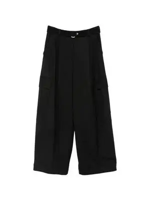 P.a.r.o.s.h Belted Wide-leg Cargo Pants - Black