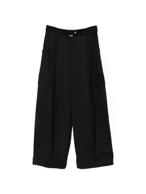 P.a.r.o.s.h Belted Wide-leg Cargo Pants - Black