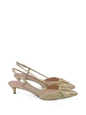 Valentino Garavani Vlogo Slingback Pumps - Gold