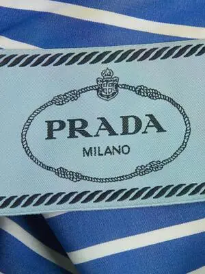 Prada Printed Long-sleeve Midi Dress