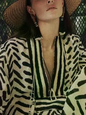 Johanna Ortiz Bamboo Effect Tassel Earrings - Brown