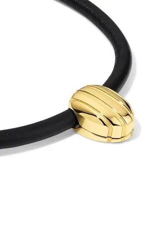 PAMELA ZAMORE 18k Yellow Clip Pendant On Leather Cord Necklace
