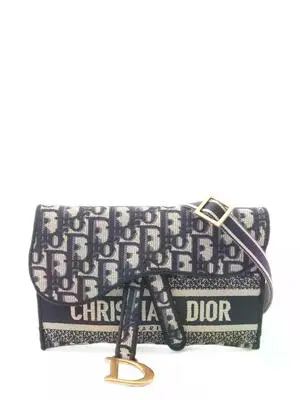 Dior 2010s Saddle Oblique Shoulder Bag - Blue