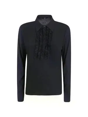 Seventy Ruffle-trimmed Long-sleeve Shirt - Black