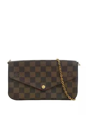 LOUIS VUITTON 2019 Damier Ebene Pochette Felicie Crossbody Bag - Brown