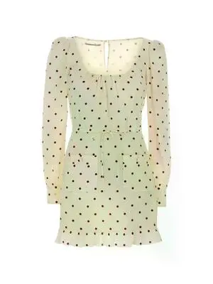 Alessandra Rich Polka-dot Ruffled Mini Dress - Neutrals