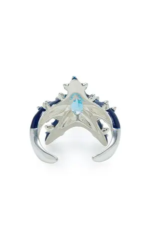 Bea Bongiasca Stella Sterling Silver Topaz And Enamel Ring
