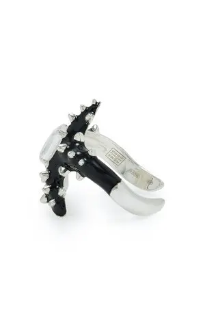 Bea Bongiasca Stella Sterling Silver Crystal And Enamel Ring