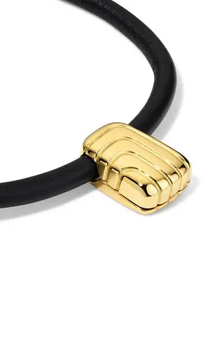 PAMELA ZAMORE 18k Labyrinth Clip Pendant On Leather Cord Necklace