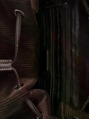 Prada Medium Corduroy And Leather Backpack
