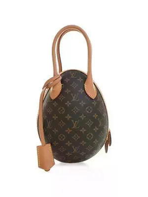 LOUIS VUITTON 2021-2026 Monogram And Calfskin Egg Bag Satchel - Brown