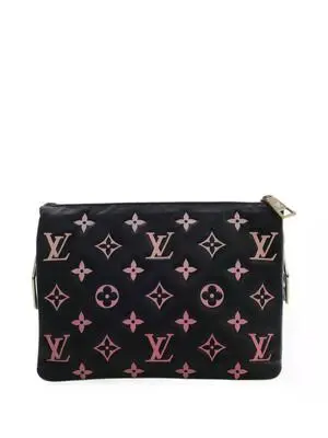 LOUIS VUITTON 2021-2026 Bicolor Monogram Embossed Lambskin Coussin Bb Satchel
