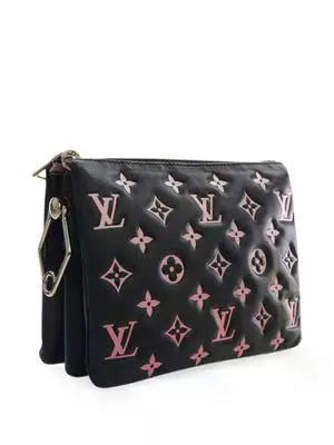 LOUIS VUITTON 2021-2026 Bicolor Monogram Embossed Lambskin Coussin Bb Satchel